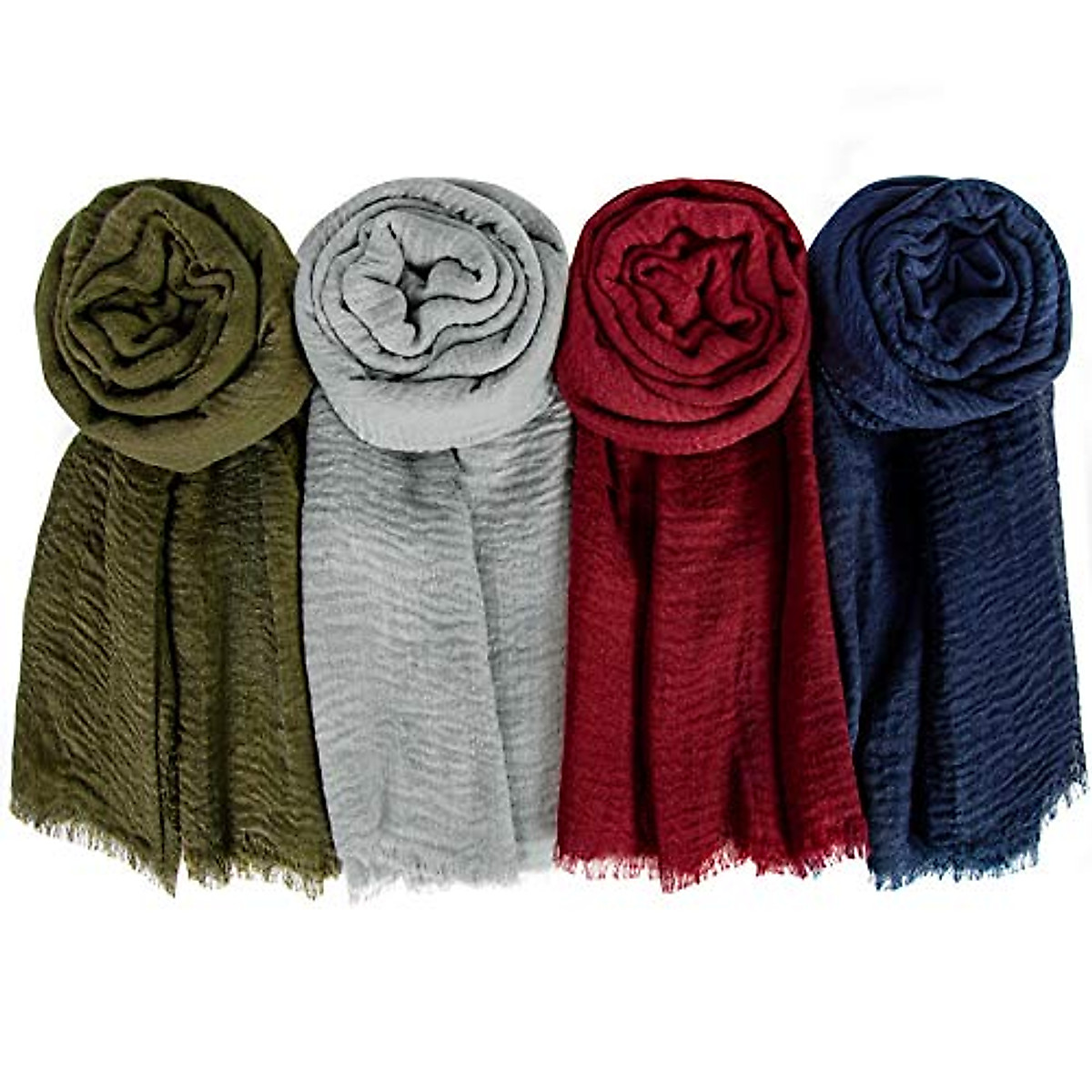 Chalier 4 PCS Hijab Scarfs for Women Soft Scarf Shawl Lightweight Long Wraps for All Season,StyleA-4?Pack