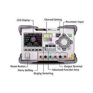 Rigol DP831A Programmable Linear Dc Power Supply,3 Channels,160W Total Power,Maximum Output Range 8V/5A || 30V/2A, 30V/2A