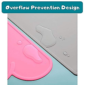 Silikong Non-Slip Silicone Placemats for Kids - BPA Free, Dishwasher Safe, Easy to Clean. 2 Pack (Pink/Gray)