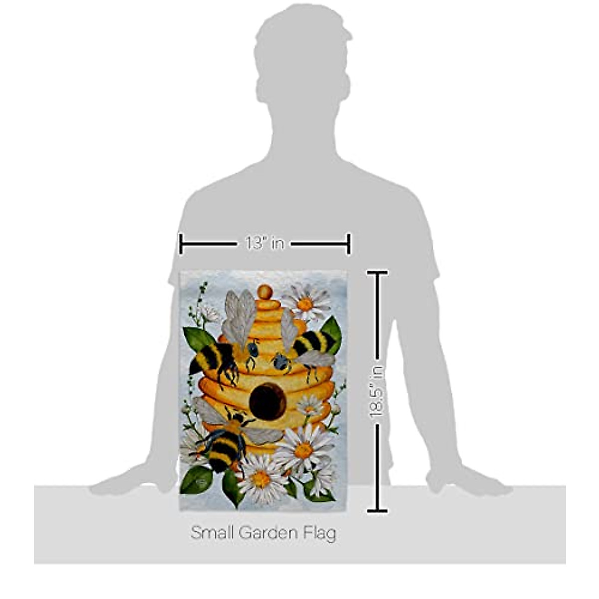 Ornament Collection My Bee Garden Flag Set Wood Dowel Friends Butterfly Ladybugs Dragonfly Springtime Insect Natural Wildlife House Decoration Banner Small Yard Gift Double-Sided, Made in USA