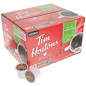 Tim Hortons Single-serve Decaf 80 K-Cup Pods, 840g/29.6oz {Imported from Canada}
