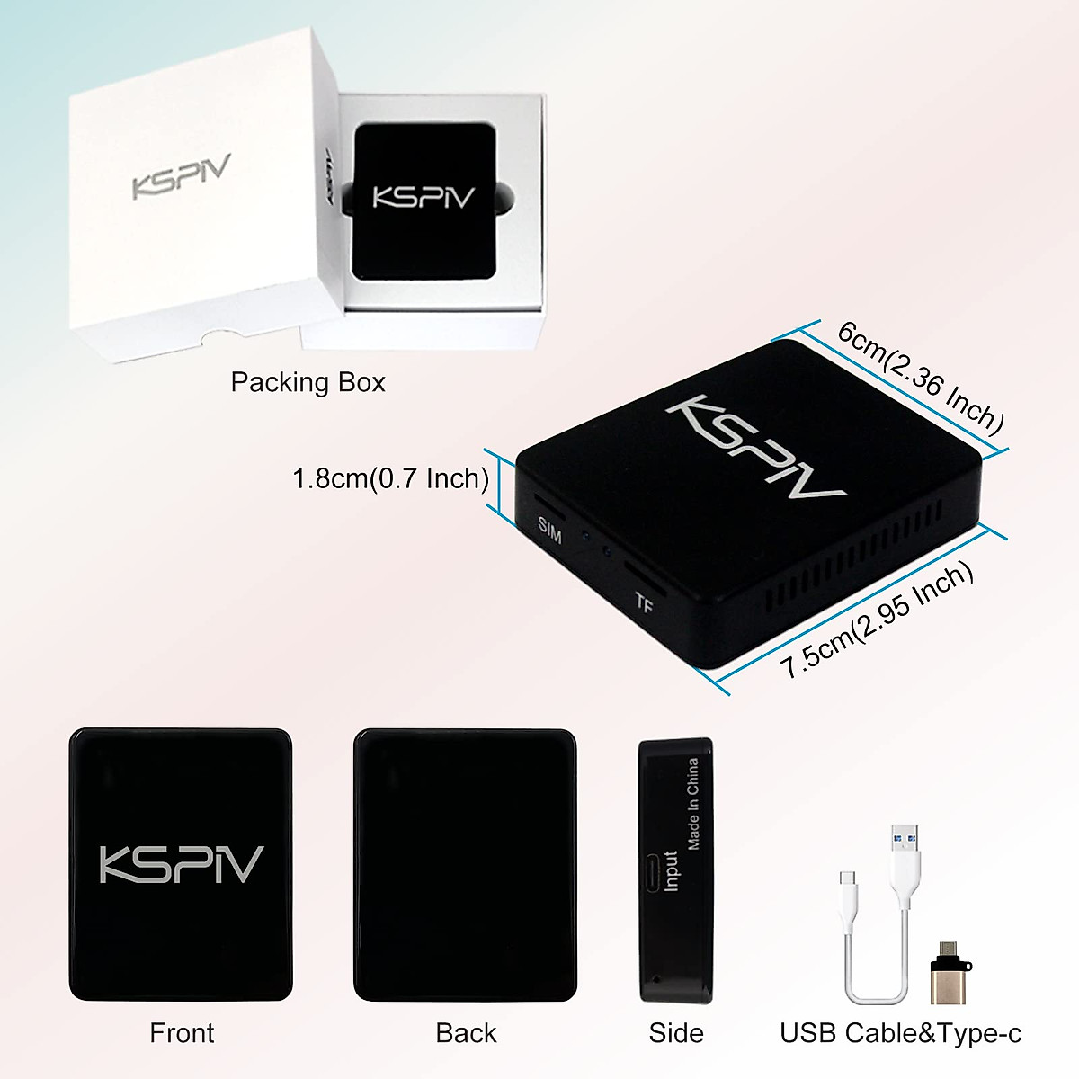 Wirless Carplay Dongle Multimedia Video Adapter Android AI Box 4+64GB for Car with Factory Wired Carplay Support Android Auto Android System USB Plug and Play (C-Touch)