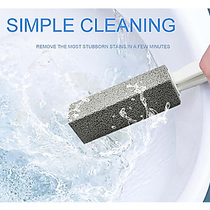 [8 Pack] Pumice Stone for Toilet Bowl Cleaning with Handle, Pumice Stone Toilet Cleaning Brush, Also Removes Limescale, Calcium Buildup and Hard Water Rings