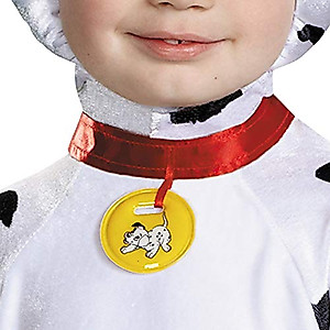 Dalmatian Costume for Toddlers, Officially Licensed 101 Dalmatians Costume Jumpsuit and Headpiece, Classic Toddler Size Extra Small (12-18 Months) Multicolored