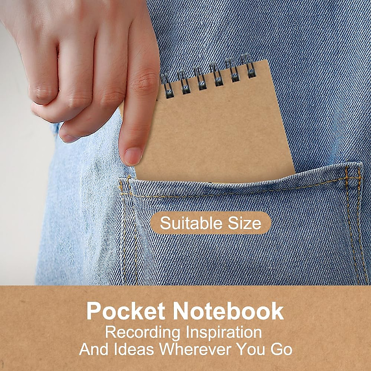 wavamawa Pocket Notebooks Set of 12, Small 3x5 Spiral Notepads, Office Style Mini Notebook, Small Notepad Pocket Size, Memo Pads for Home, College, Work or School - Lined College Ruled Paper