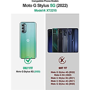 NZND Case for Motorola Moto G Stylus 5G 2022 Case with [Built-in Screen Protector], Full-Body Protective Shockproof Rugged Bumper Cover, Impact Resist Durable Phone Case (Plum Blossom)