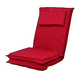 GYDJBD Classic Style Single Lazy Sofa with 5-Speed Adjustment of Backrest, Steel Frame Structure, Foldable Built-in Zip, Easy to Clean (Color : Red)