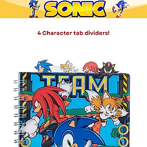 Innovative Designs Sonic the Hedgehog Tab Journal Notebook, Spiral Bound, 96 Lined Pages, 8 x 7 inches, Blue
