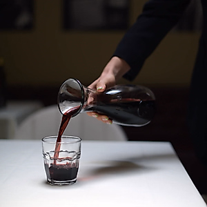 Bormioli Rocco Misura PZ Wine Carafe – Wide Mouth Clear Glass Carafe Pitcher For Water, Juice, Milk, Coffee, Iced Tea – Elegant Bistro Style Carafe Decanter With Authenticity Stamp – Made In Italy