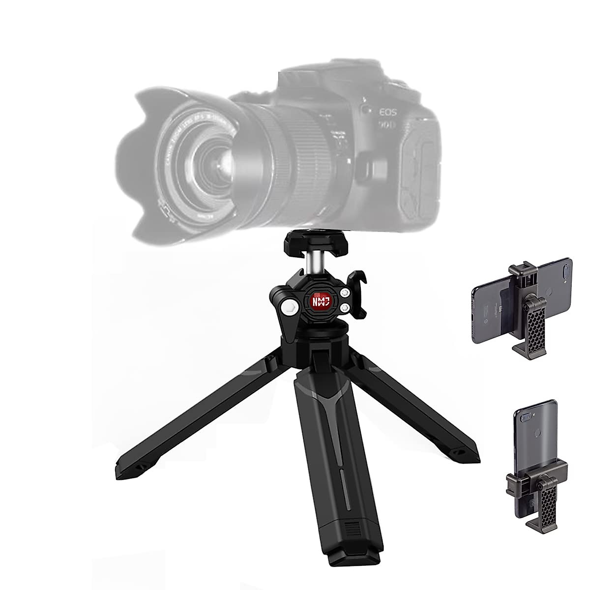 USTOPE Mini Tripod Tabletop Small Tripod Desktop Camera Stand Hand Tripod Mount for Camera Cell Phones Webcam Projector with Smartphone Clip