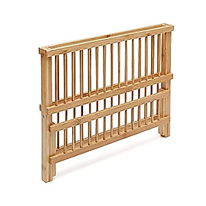 Amazon Basics Folding 2-Tier Bamboo Dish Drying Rack - Collapsible, Natural