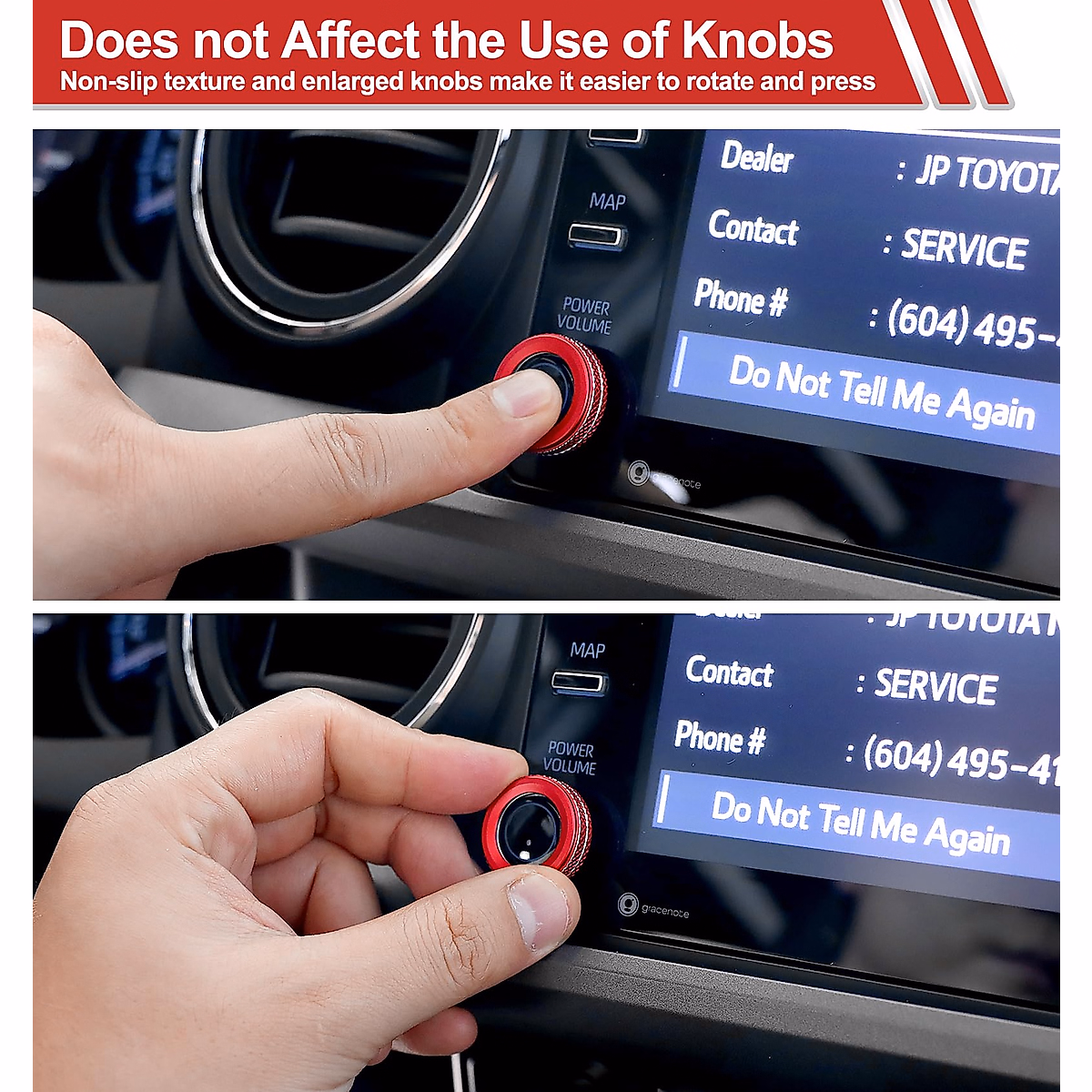 Sinvanho Interior Accessories for Toyota Tacoma 2023 2022 2021 2020 with 8" or 7" Touchscreens, Decorated A/C Vent Trim Rings Button Knob Covers for Air Conditioner Radio Switch (Button KNOB)