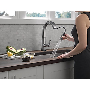Delta Faucet Pivotal Touch Kitchen Faucet Brushed Nickel, Kitchen Faucets with Pull Down Sprayer, Kitchen Sink Faucet, Touch Faucet for Kitchen Sink, Touch2O Technology, Arctic Stainless 9193T-AR-DST