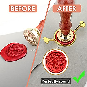 3-Pack Metal Wax Seal Molds with Round Flower Heart Shape for 1 Inch Wax Seal Stamp, Silicone Wax Seal Mat, DIY Craft Adhesive Waxing for Wedding Invitations Envelopes Cards Gifts Wine Wrapping