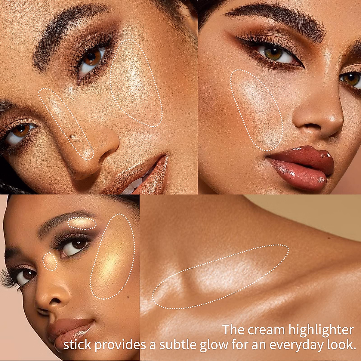 Boobeen Highlight and Glow Stick Shimmer Cream Makeup Contour Stick Highlighter Bronzer Stick Waterproof Long-lasting Face Glitter Highlighter Makeup Stick, Pack of 1