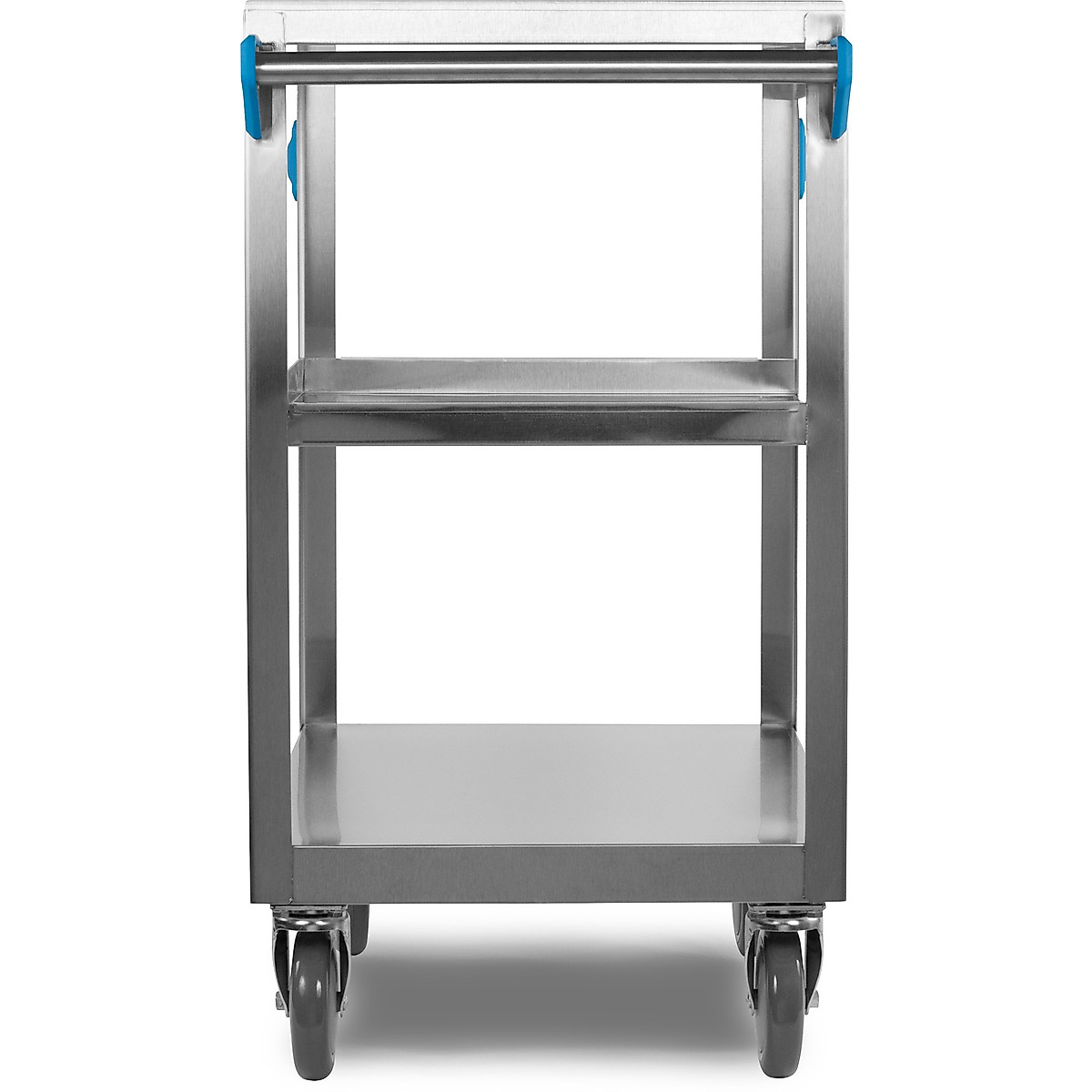 Carlisle FoodService Products Stainless Steel 3 Shelf Utility Cart, 18" x 17", Silver