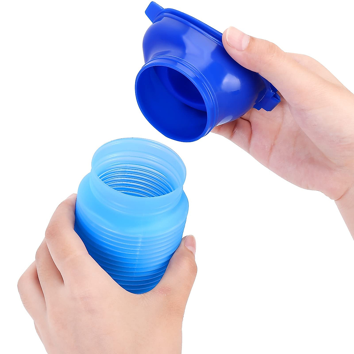 Set of 2 Portable Travel Urinal, Collapsible Urinals for Men and Women, Reusable Kids Potty, Personal Pee Bottle for Outdoor Camping, Long Road Trip and in Traffic