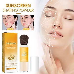 Ponhey Mineral Sunscreen Setting Powder SPF 35 Loose Powder with Brush Translucent Natural Setting Powder, Oil Control, Natural Matte, Long Lasting, Light and Breathable, Suitable for All Skin Types