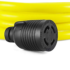 HENGYI Name L14-30P to L14-30R Heavy Duty Generator Locking Power Cord,Generator Extension Cord,SJTW 10GUAGE,Generator Power Cord up to 7500W,30A,Yellow,4 Prong,10FT