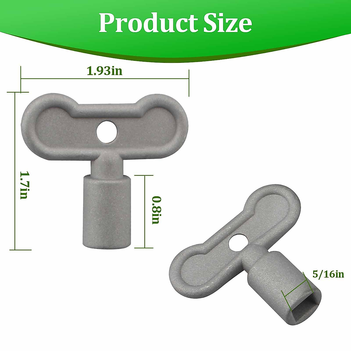 LanKstet 5/16 80132 Sillcock Water Key,Water Spigot knob Keys,Outdoor Faucet Handle,Square Stem Outside Shut Off Valve Hose Key,3 pcs