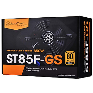 SilverStone Technology 850W Computer Power Supply PSU Fully Modular with 80 Plus Gold & 140mm Design Power Supply (SST-ST85F-GS-V2)