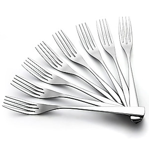 8-Piece Dinner Forks Set -9.1 Inch, YFWOOD Top Food Grade Stainless Steel Long Forks,Forks Silverware,Metal Forks for Home Kitchen Restaurant Hotel, Mirror Polished & Dishwasher Safe