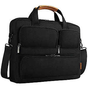DOMISO 17-17.3 Inch Laptop Bag Business Briefcase with Shoulder Strap Messenger Bag Compatible with 17" Laptops/17.3" HP Pavilion/MSI GS73VR Stealth Pro/Dell Inspiron 17/Acer/ASUS,Black