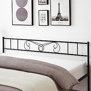 GAOMON KIng Size Bed Frame with Headboard and Footboard, Platform Bed Frame with Storage, Mattress Foundation, No Box Spring Needed, Easy Assembly, Black (King)