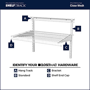 ClosetMaid 2800 ShelfTrack 12-Inch Standard, White
