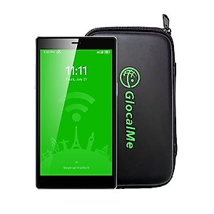 GlocalMe G4 Pro 4G LTE Mobile Hotspot Router & Protective Case, with US 8GB & Global 1.1GB Data, 5” Touch Screen LCD Display Portable WiFi Hotspot for Travel, No Contract, SIMFREE, Pocket WiFi Device