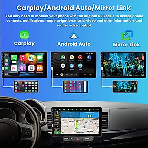Car Radio Single Din Car Stereo with Apple Carplay Android Auto,FM/AM Radio Hikity 9 Inch Touch Screen Bluetooth Car Audio Receivers Support Phone Mirror Link USB Steering Wheel Control + Backup Cam