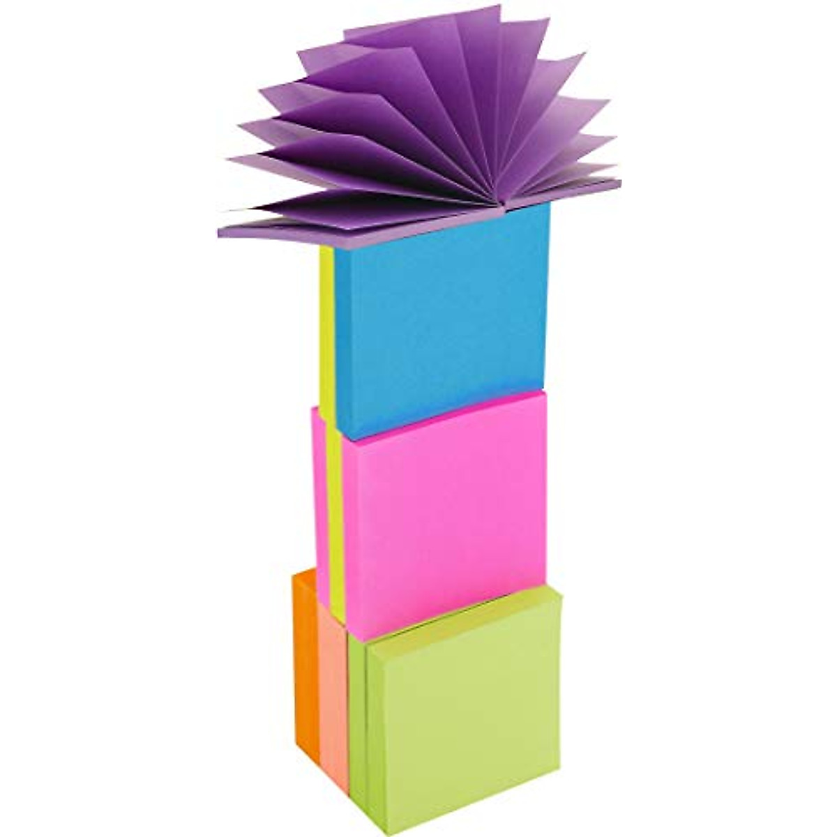 4A Sticky Pop-up Notes,3 x 3 Inches,Neon Assorted,Self-Stick Notes,100 Sheets/Pad,12 Pads/Pack,4A 303x12-N-Z