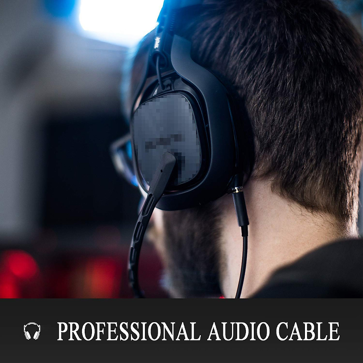 Koffmon A40 Inline Mute/Volume Control Audio Cable Cord Lead Compatible with Logitech G633 G933 and Astro A10 A40 A30 A50 Gaming Headsets (Black)