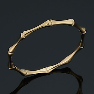 KoolJewelry Women's 14k Yellow Gold 1.8mm Bamboo Ring Minimalist Jewelry, Size 4