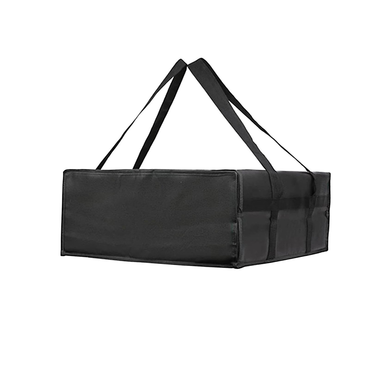 Generic Delivery Pizza Insulated Bag Hot Cold Food Storage Bag Waterproof Double Handles for Commercial Catering, Black Holds 3 Pizza Boxes