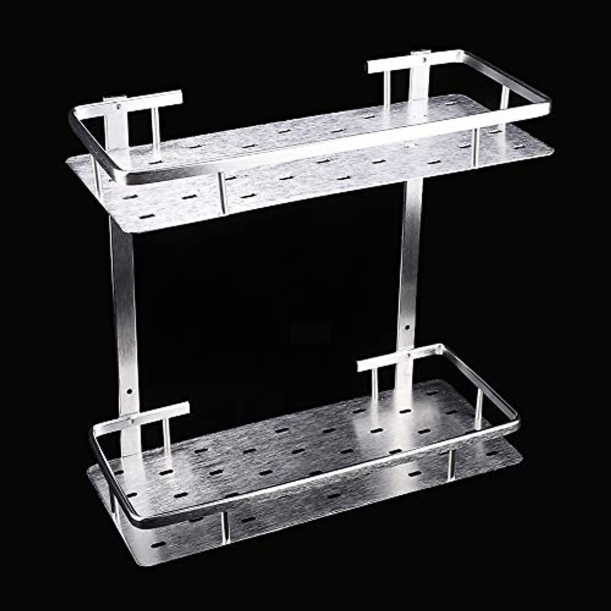 Bathroom Shelves Wall Mounted Space Aluminum Storage Shelves 2 Tier Kitchen Bathroom Storage Rack Shelf Home Organizer Shelving Storage Unit