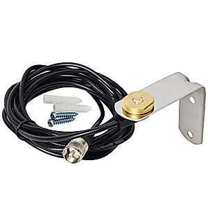 HYS TCJ-N1 3/8" to 3/4" Hole Mount with NMO Bracket L Shape Fender Mount 13'/About 4m RG-58 Coax Cable NMO to PL259 for All VHF/UHF/CB Radio NMO Antenna