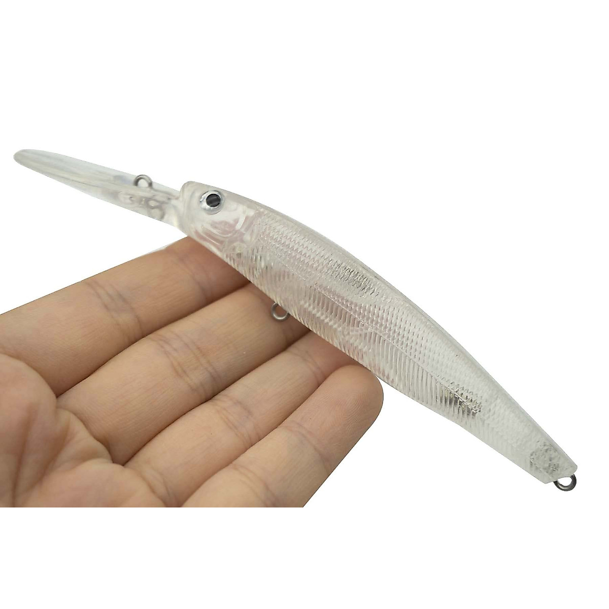 10PCS Unpainted Fishing Lures topwater Minnowbait Fishing Lure Blanks 12.1cm 8.63g Crankbait Artificial Hard Bait Carp Pike Bass Wobblers Deep Diving Fishing jerkbait with Free Eye