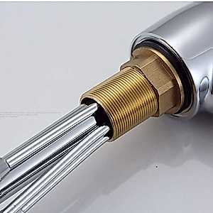 Waterfall Basin Sink Mixer Pull Down Sprayer Kitchen Tap, with Pull Out Spray 360°Swivel Kitchen Faucet Sprayer Hot and Cold Water Spout, Single Handle Leadless Brass Faucet(Chrome