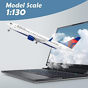 Joylluoan 1:130 Delta Model Plane Alloy Diecast Airplanes Model Airplane with LED Light