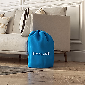 Simmons Rest Aire Mattress Air Bed with Side Built-in Pump and Soft Velveteen Topper, 17" Queen