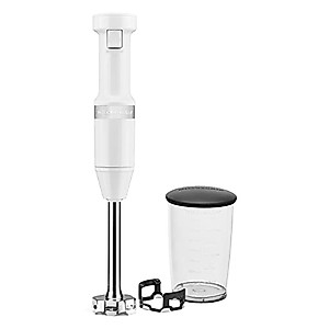 KitchenAid 5 Cup Food Chopper - KFC0516, White & Variable Speed Corded Hand Blender - KHBV53, White