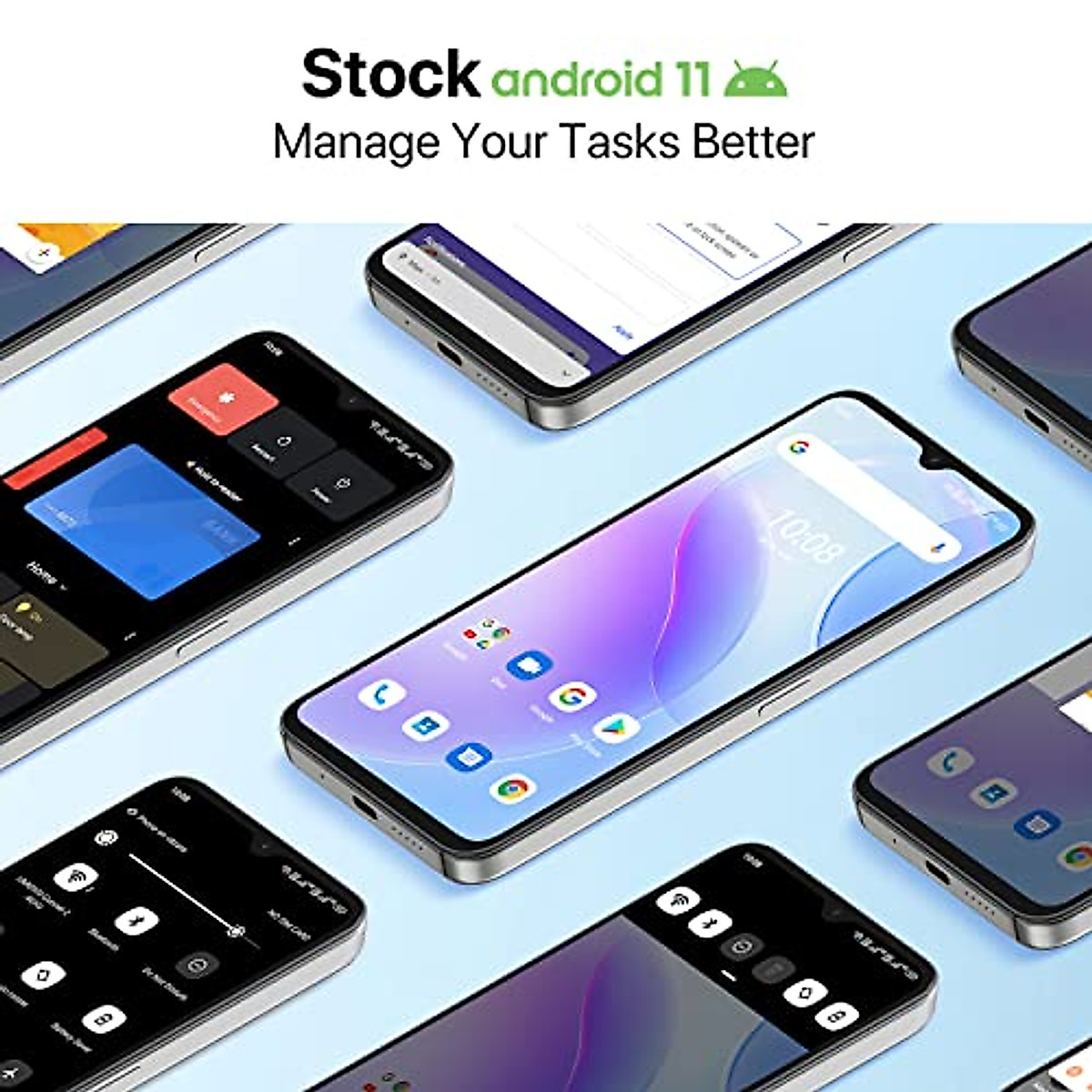 UMIDIGI A11S Unlocked Cell Phone, 6.53" FHD Full View Screen, 5150mAh Battery Android 11 Smartphone with Dual SIM (4G LTE)，4G+32G