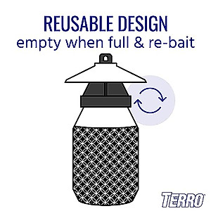 TERRO T380 Outdoor Reusable Fly Magnet Fly Trap - Poison Free Fly Killer and Trap with Bait
