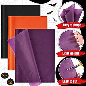 NACHLYNN 90 Sheets Halloween Tissue Paper Bulks 14 x 20inch Halloween Gift Wrapping Paper for Crafts Packaging Floral Pompoms Confetti Holiday Birthday Party Decorations