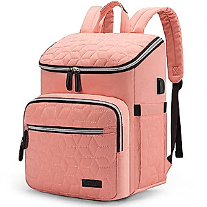 Orvilly 15.6in Laptop Backpack Purse for Women, Stylish College School Travel Casual Daypack Bookbag, Work Shopping Bag Light Weight For Men Girls Boys Student Netbook-Peach