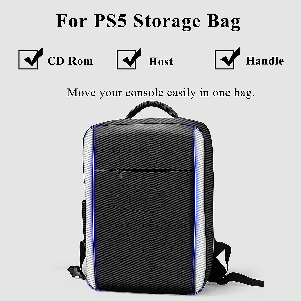 Gaming Console Backpack for , Nylon Fabric Shockproof Waterproof Travel Carrying Case, Travel Case for Headset and Game Accessories