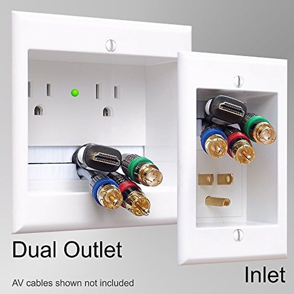 PowerBridge TWO-CK Dual Outlet for TV and Sound-Bar Recessed In-Wall Cable Management System Kit (TWOSB-CK)