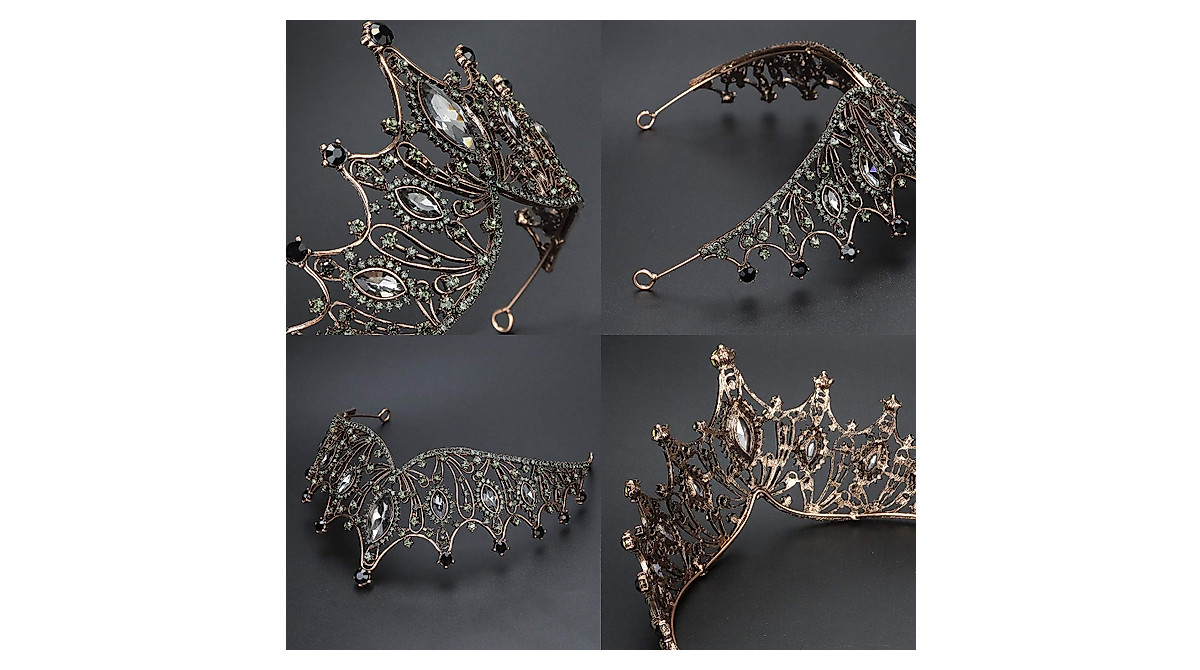 NODG Baroque Wedding Crown - Crystal Tiara for Women