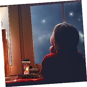 BESTOYARD 1pc Christmas Lights Lighted Snow Globe Lantern Christmas Desktop Light Elk Desktop Light Christmas Decor Christmas Snow Globes Steam Train Plastic Locomotive Elder Desk Lamp